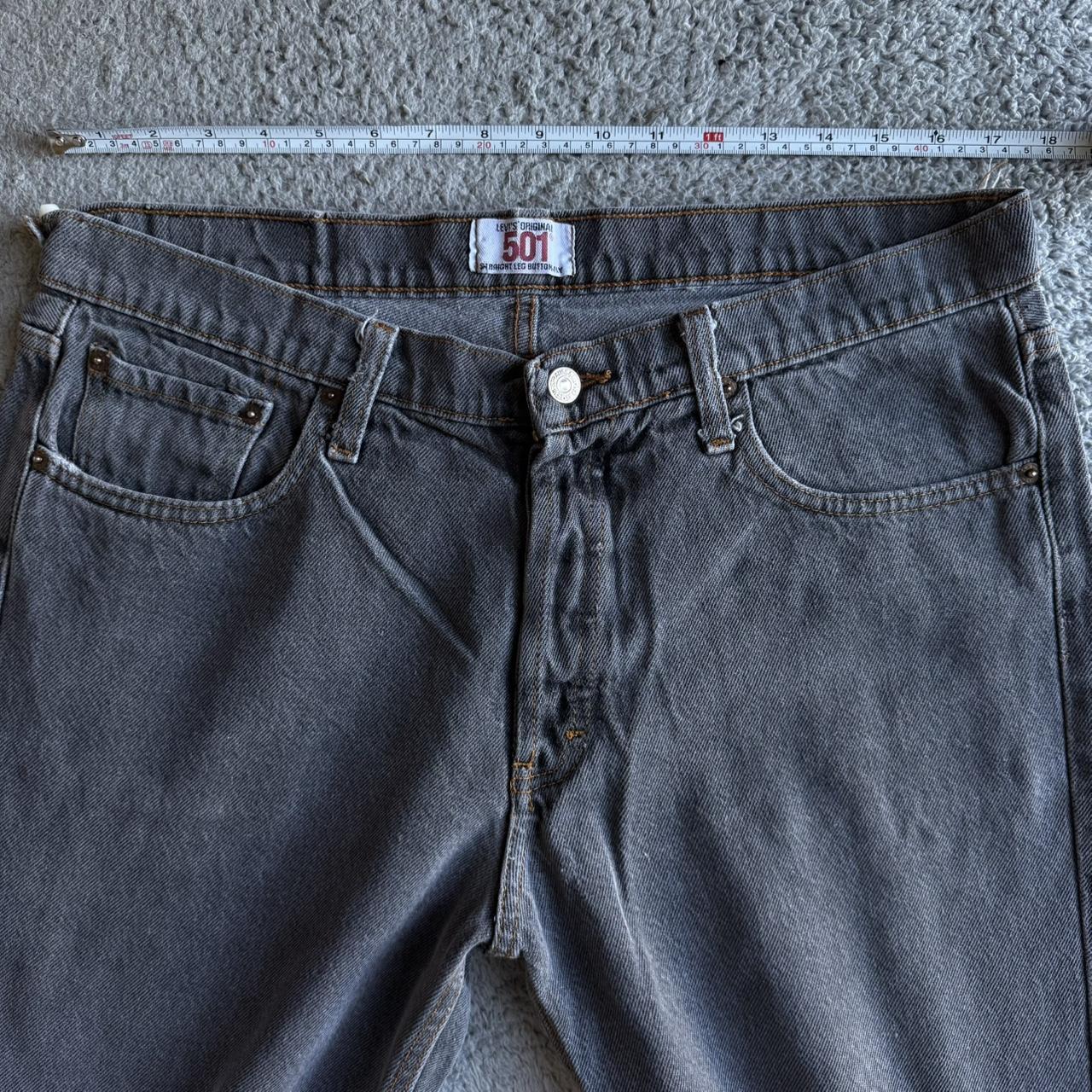 Vintage Distress Button Fly Levi’s 501 Grey Stone... | Depop