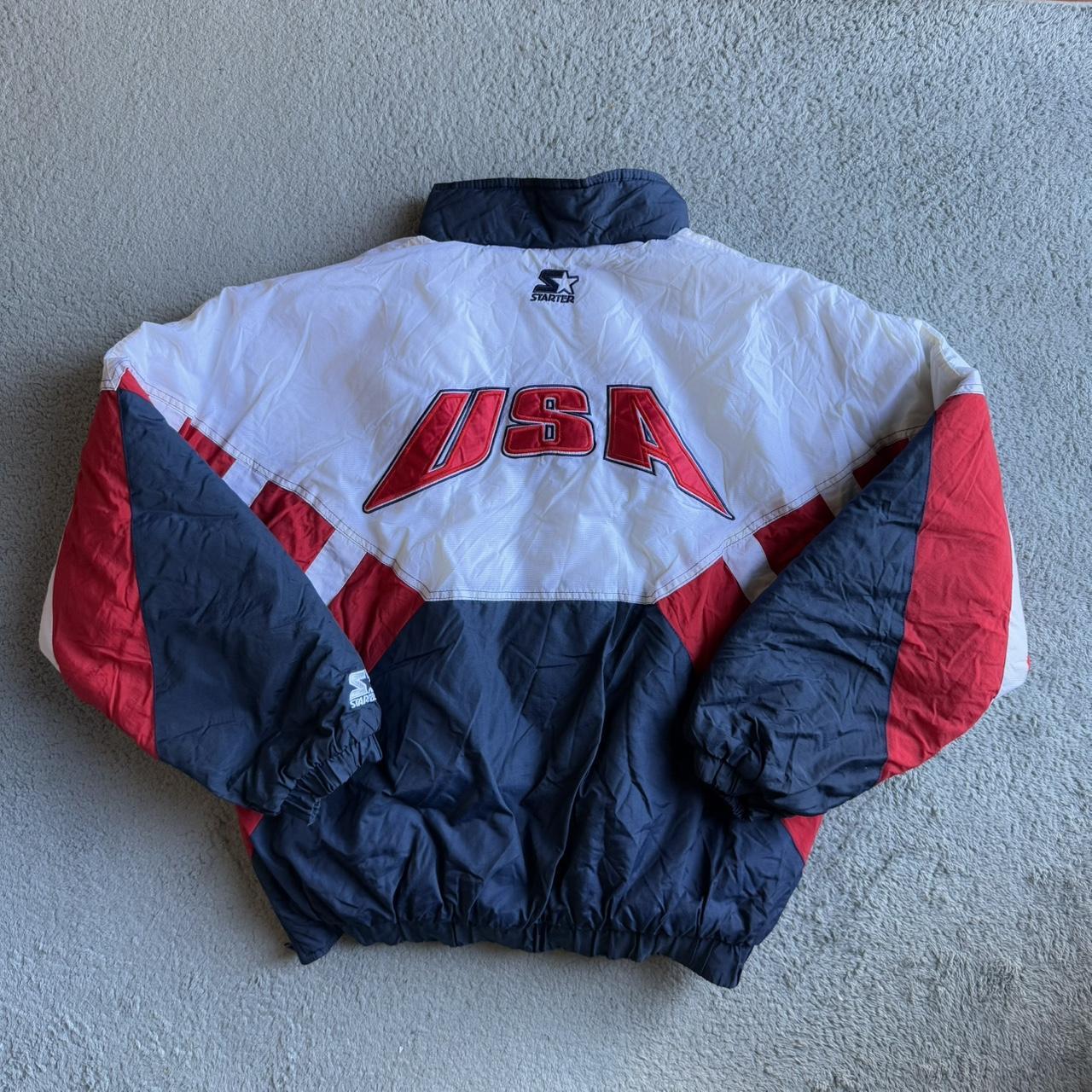 Vintage 1996 Atlanta Starter USA Puff Jacket Size... | Depop