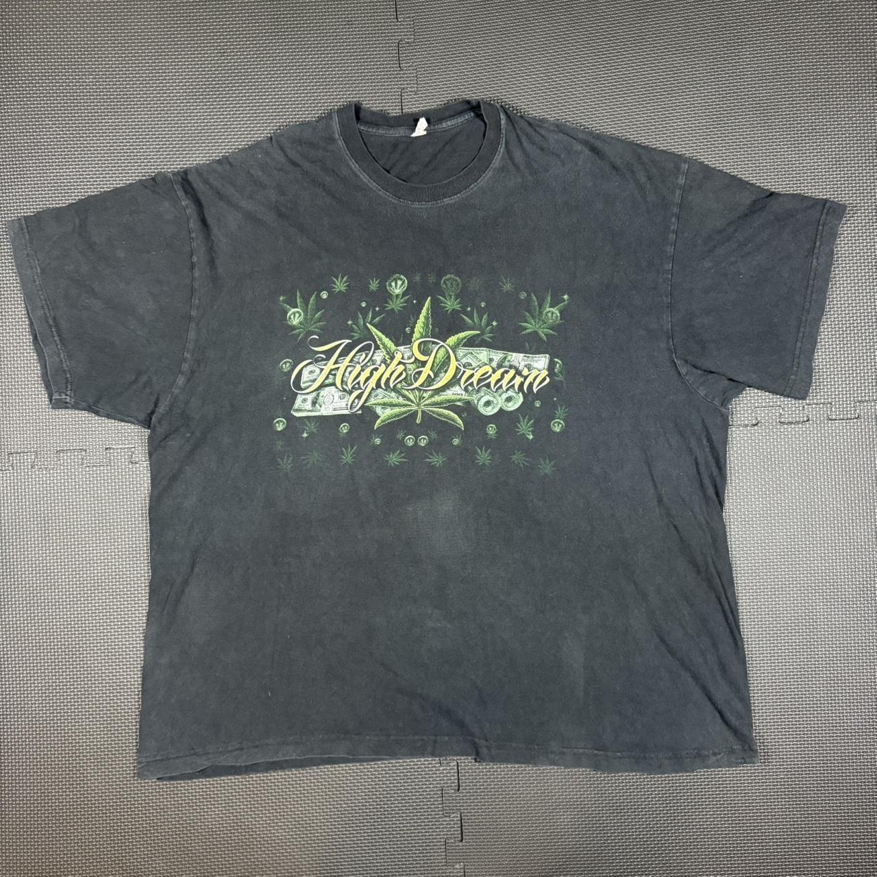 Y2K Black Fade High dream Cash Weed Shirt Size... | Depop