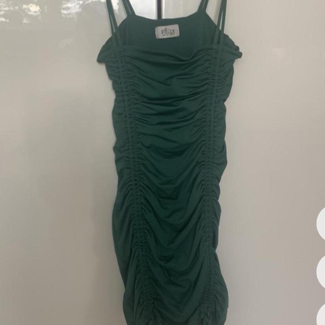 Oh polly Green body con rushed dress Size: Xs Worn... - Depop