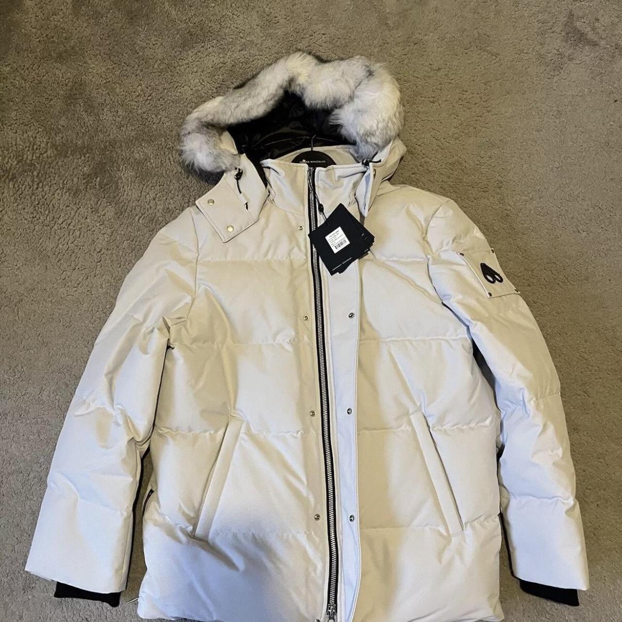 Moose Knuckles White 3Q Cloud Men's Jacket XL Authentic - Depop