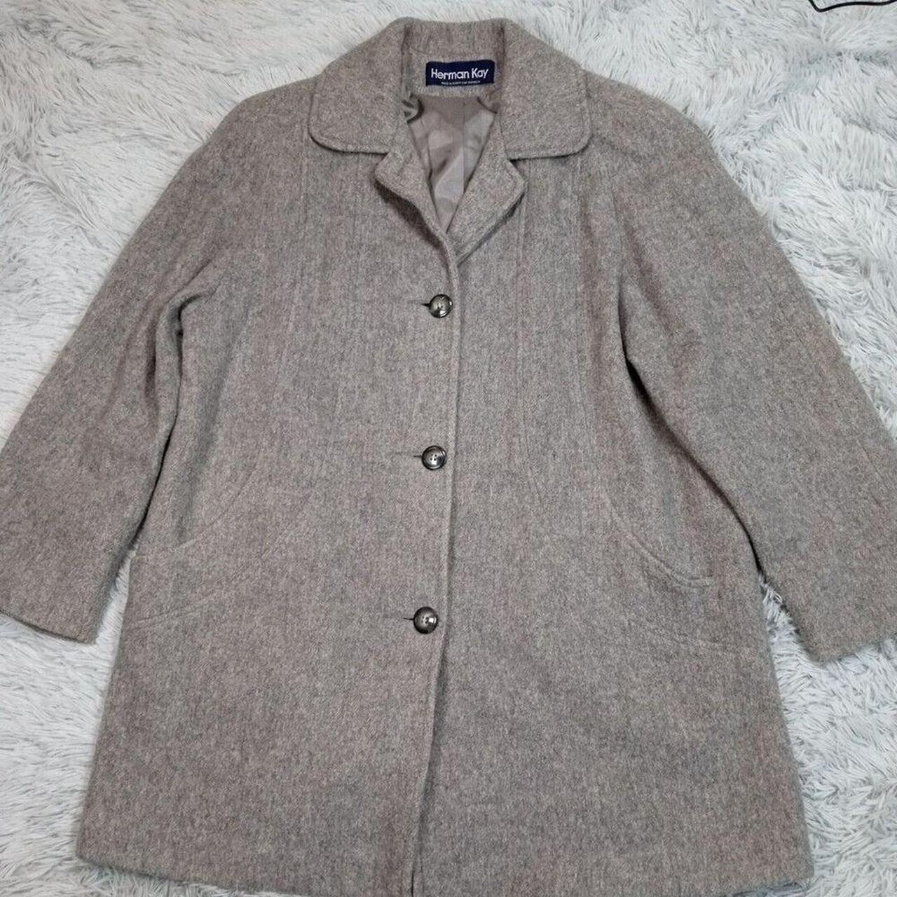 Vintage Herman Kay Jacket Womens 12 Gray Wool Blend... | Depop