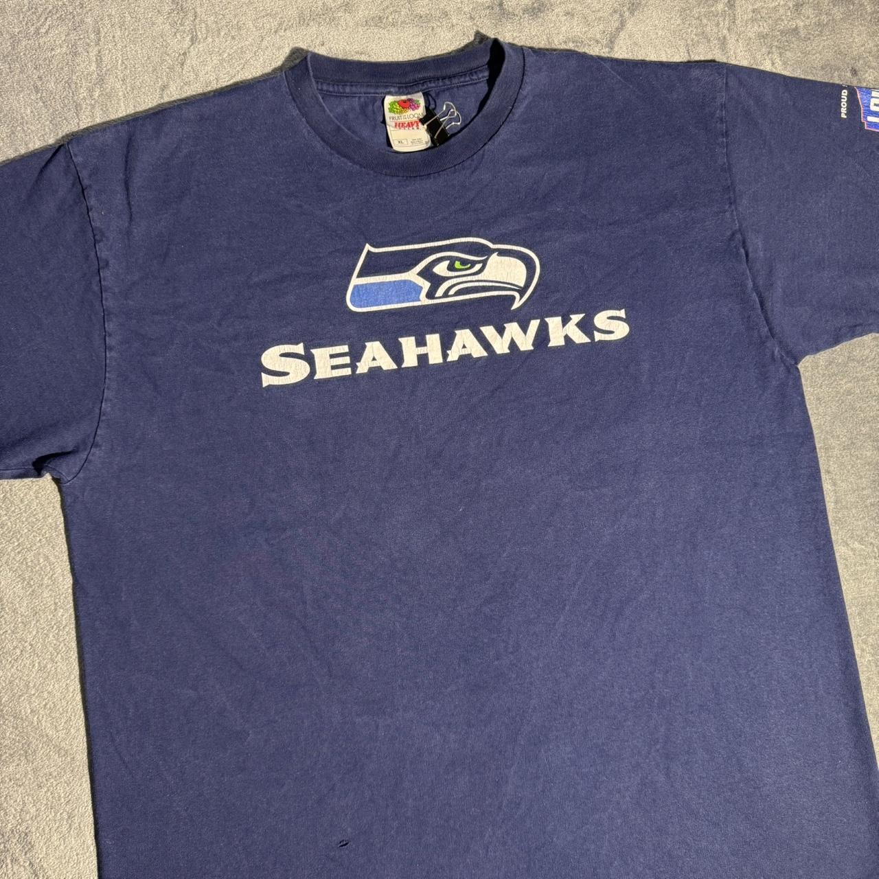 Vintage 90s early 2000s Navy blue Seattle Seahawks... | Depop