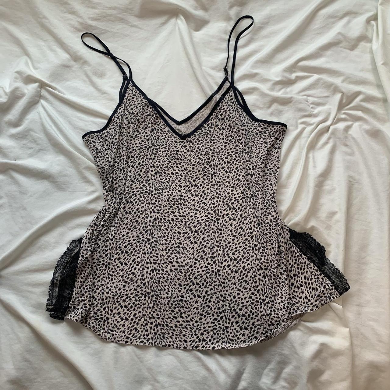 Y2K Victoria Secret Leopard print lace cami 2000s... - Depop