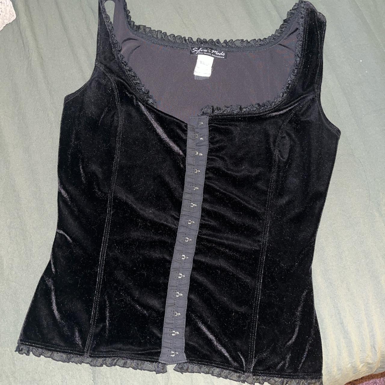 Vintage gothic velvet corset style tank top! I love... - Depop