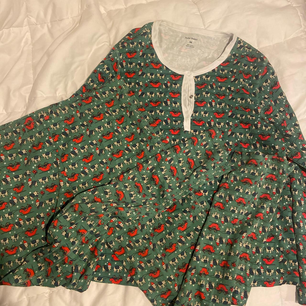 Roller Rabbit Holly Hathi Holiday Henley Pajama Top... - Depop