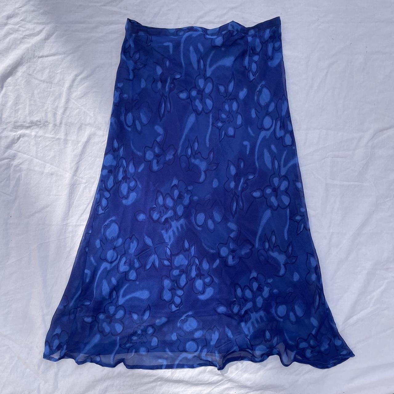 Vintage Pickaberry ultramarine blue maxi skirt with... - Depop
