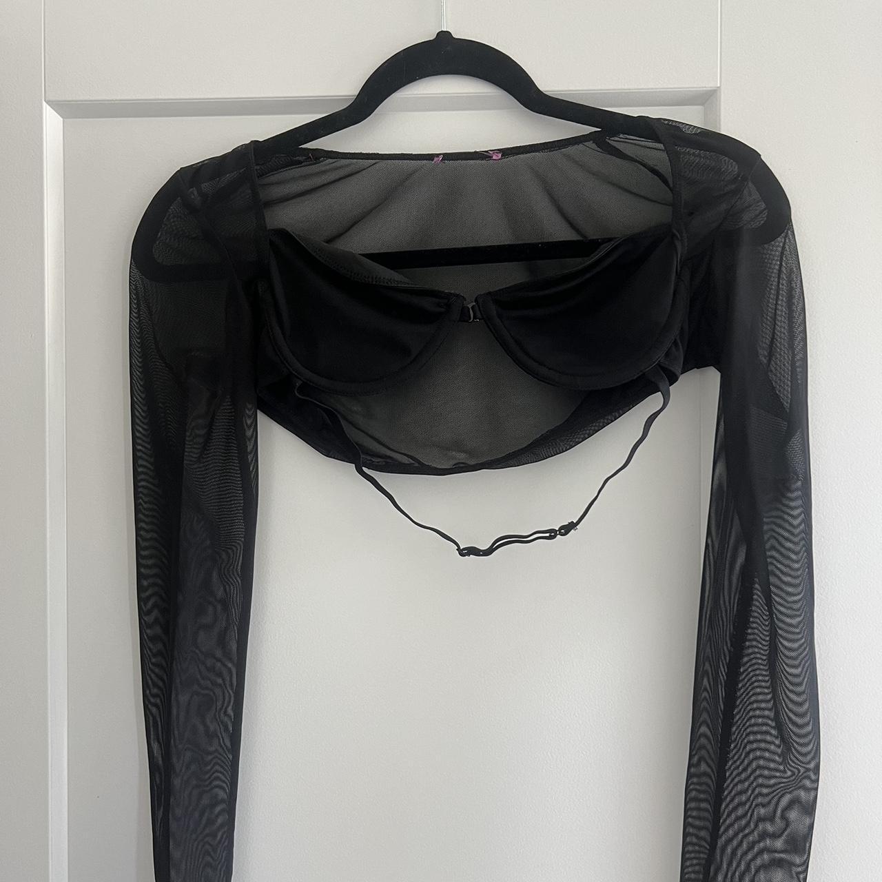 Black Edikted sheer top - small hole near armpit,... - Depop