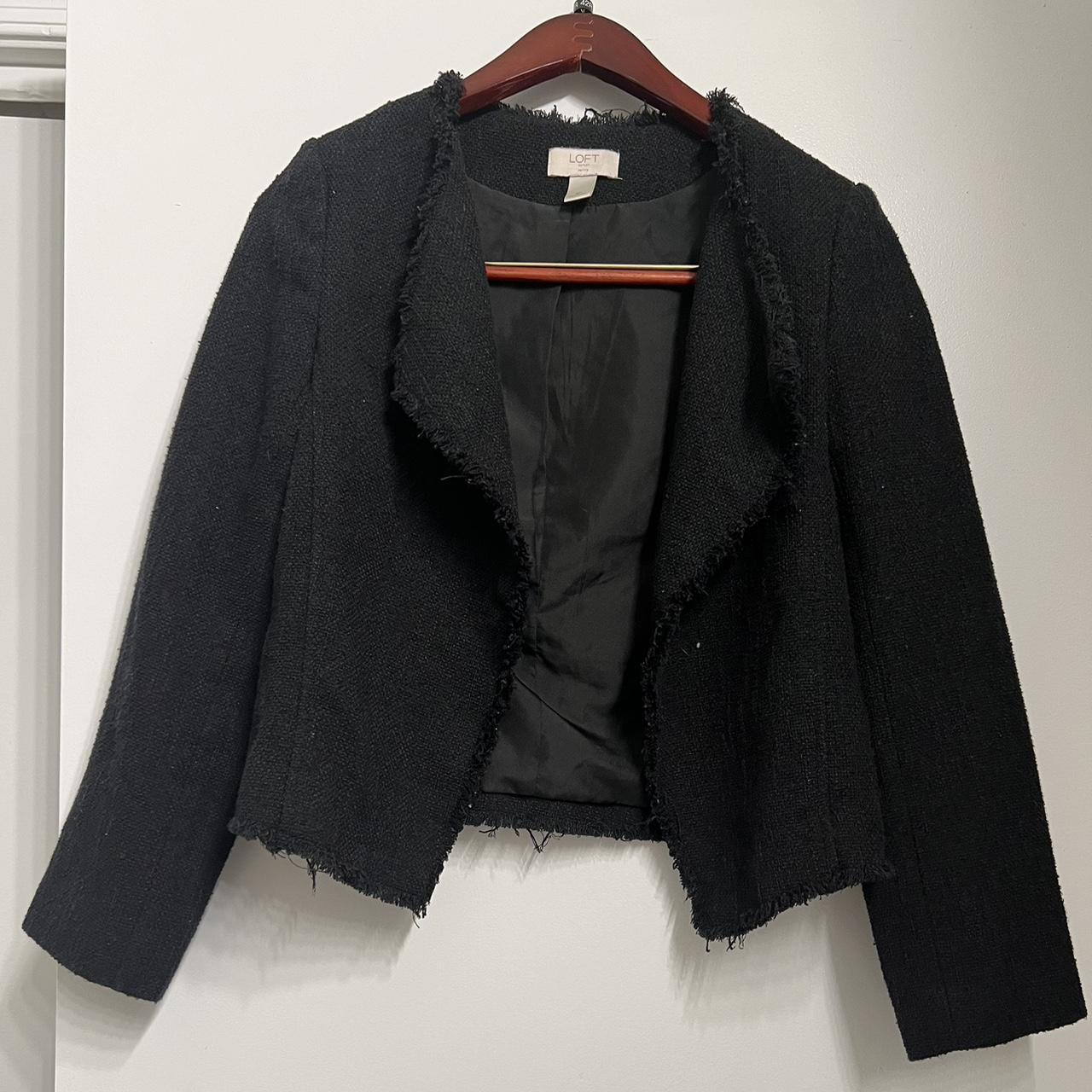 Loft brand black tweed blazer, no tags but never... - Depop