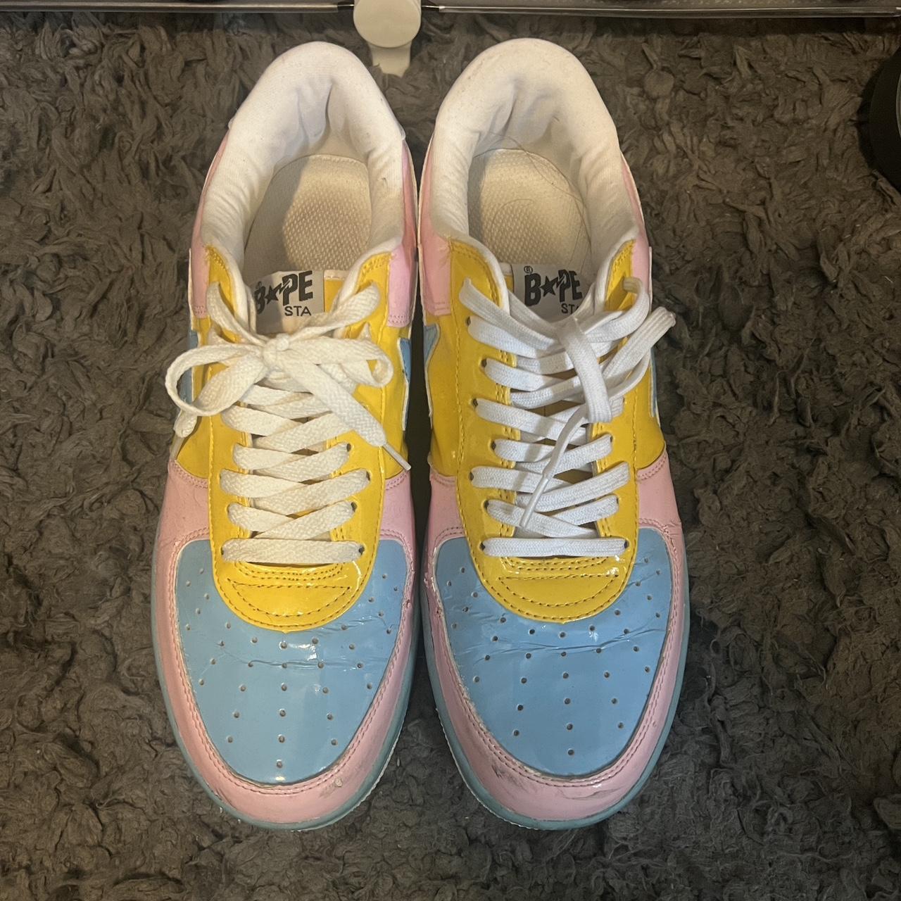 men’s sax pink bapestas, size 12 -preloved -price... - Depop