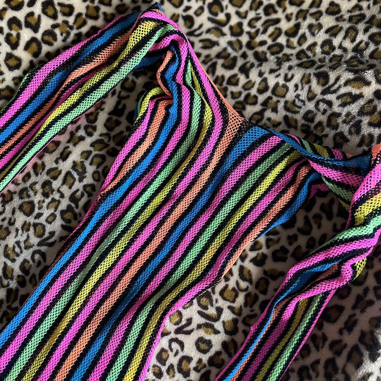 sexy off-shoulder rainbow fishnet dress 💕 never worn... - Depop