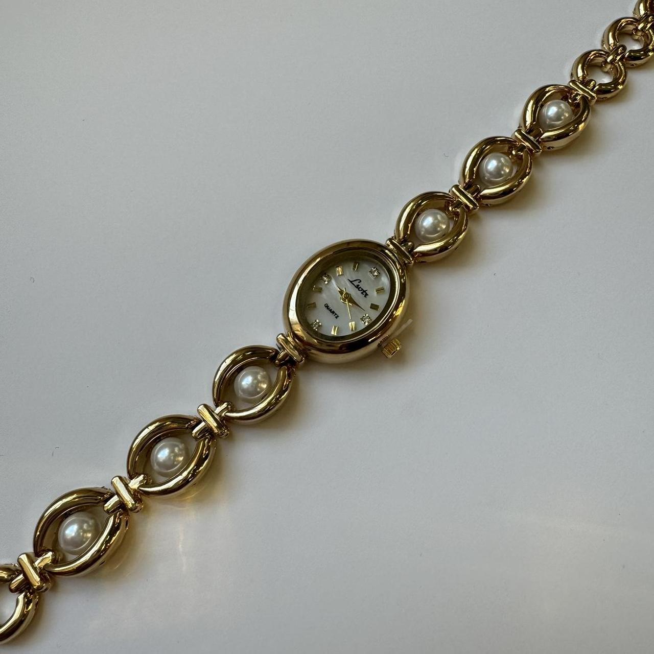 Gold Watch With Pearls 🤍 Includes tool to adjust... | Depop