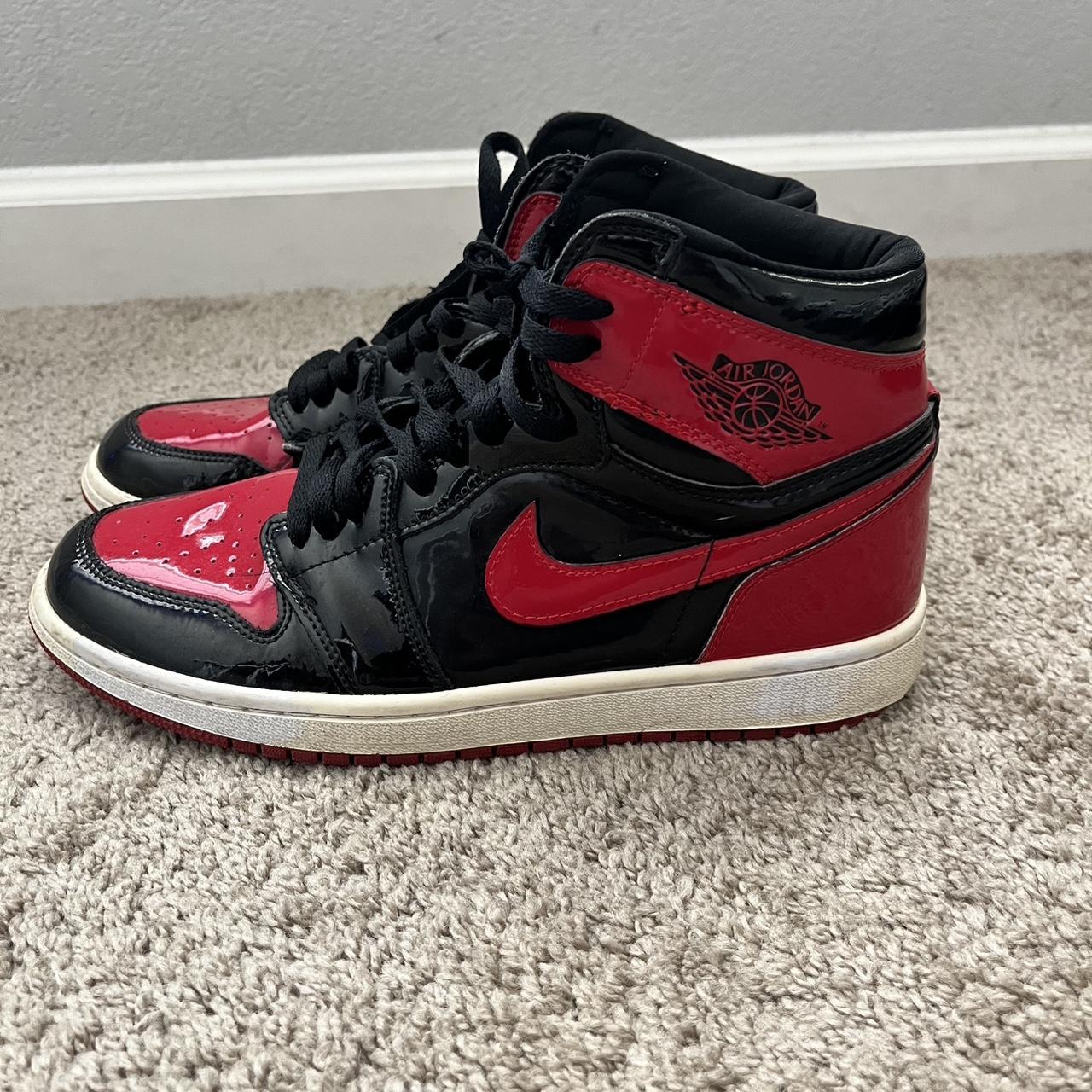 Jordan 1 patent bred size 10 #jordan #jordan1 - Depop