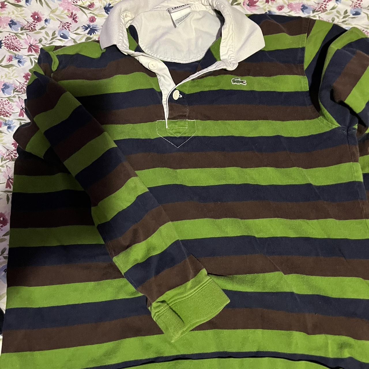Green and brown Lacoste rugby shirt #rugby #Lacoste | Depop
