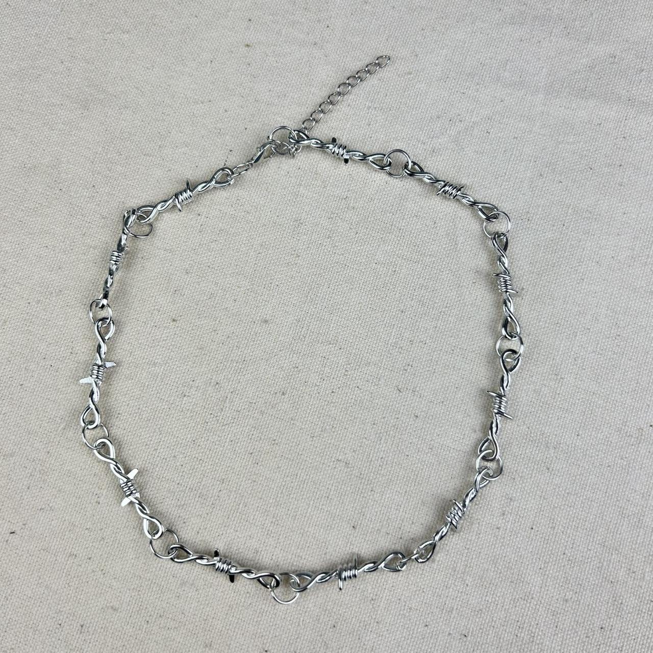 Vintage Y2K silver barbed wire opium cyber punk... | Depop
