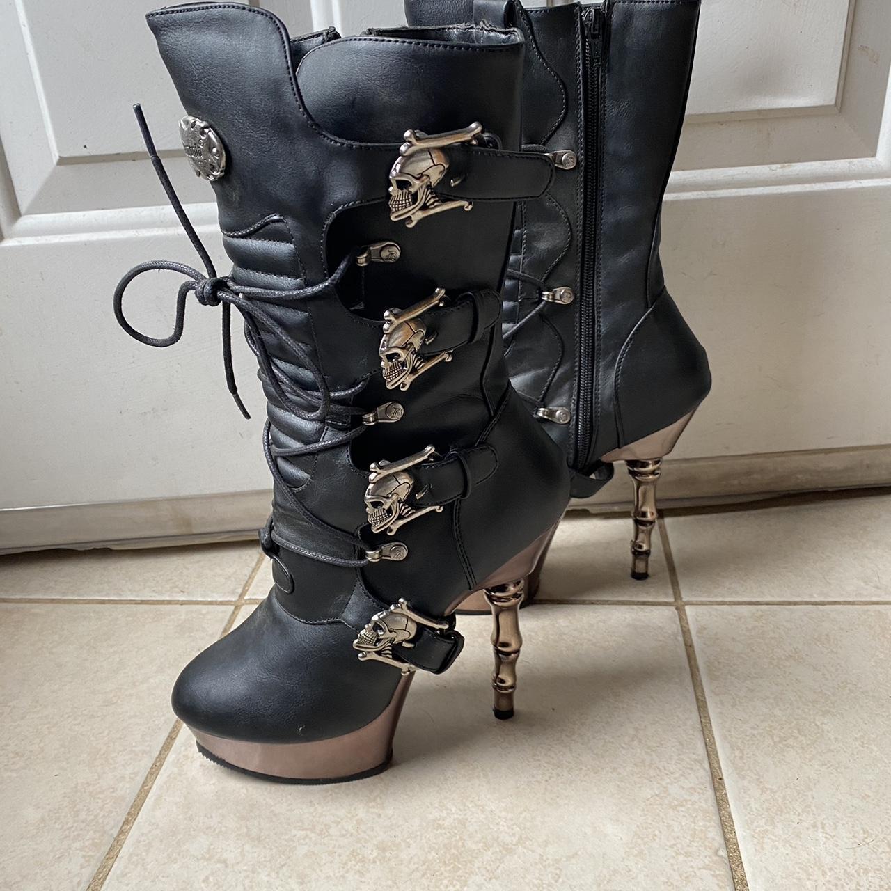 Demonia Dio de Meurtos spiked heeled boots Worn... - Depop