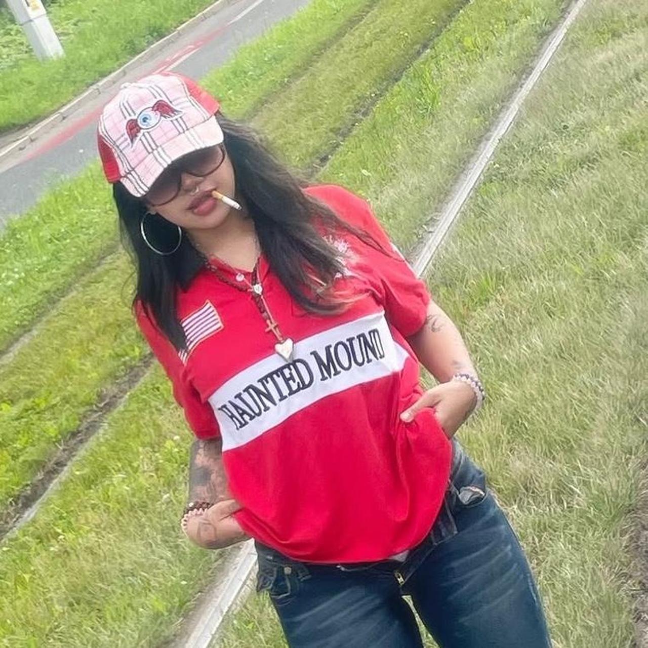 Haunted mound red polo from tour size M I’m 5’2”... | Depop