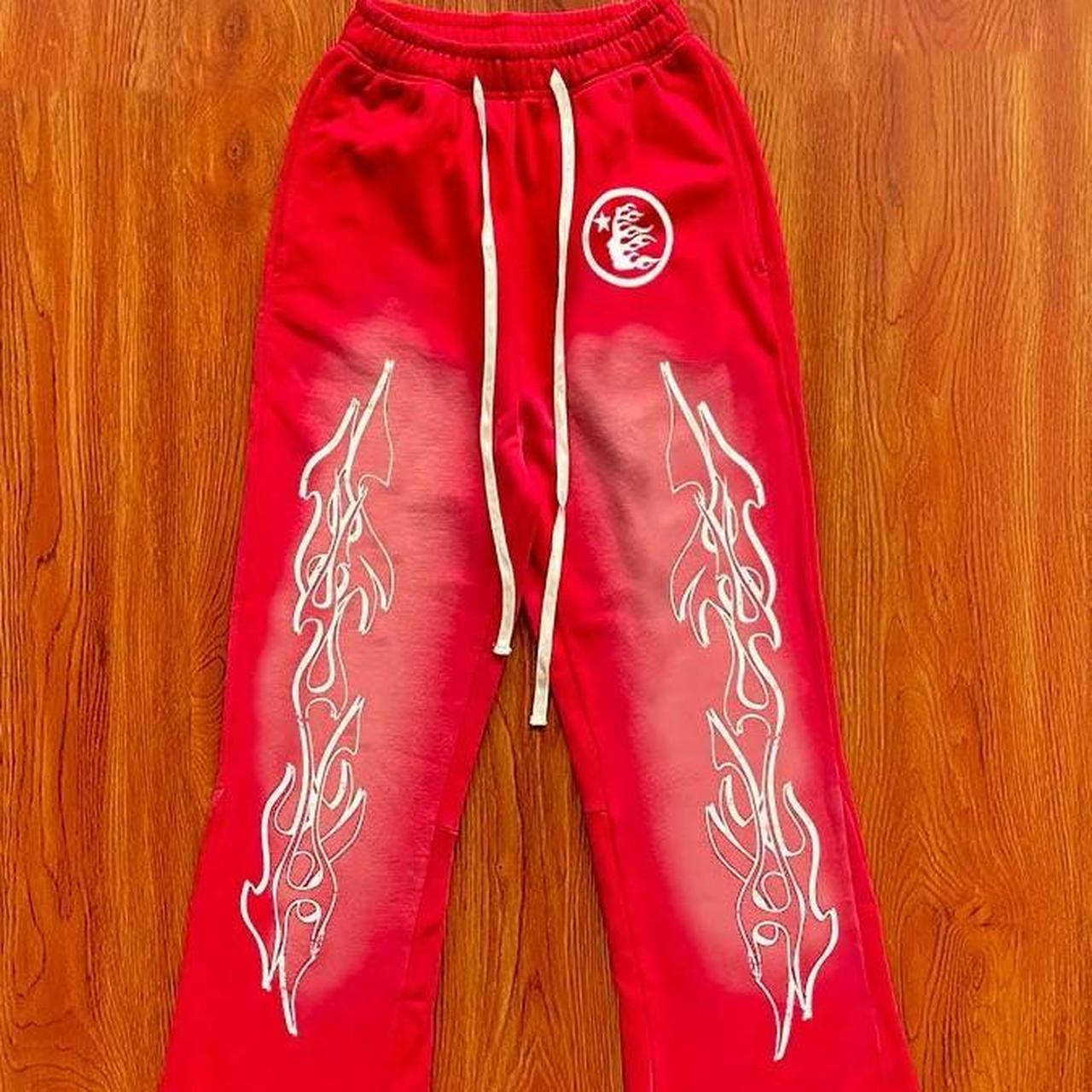 #Hellstar HELLSTAR women yoga flare red pants - Depop