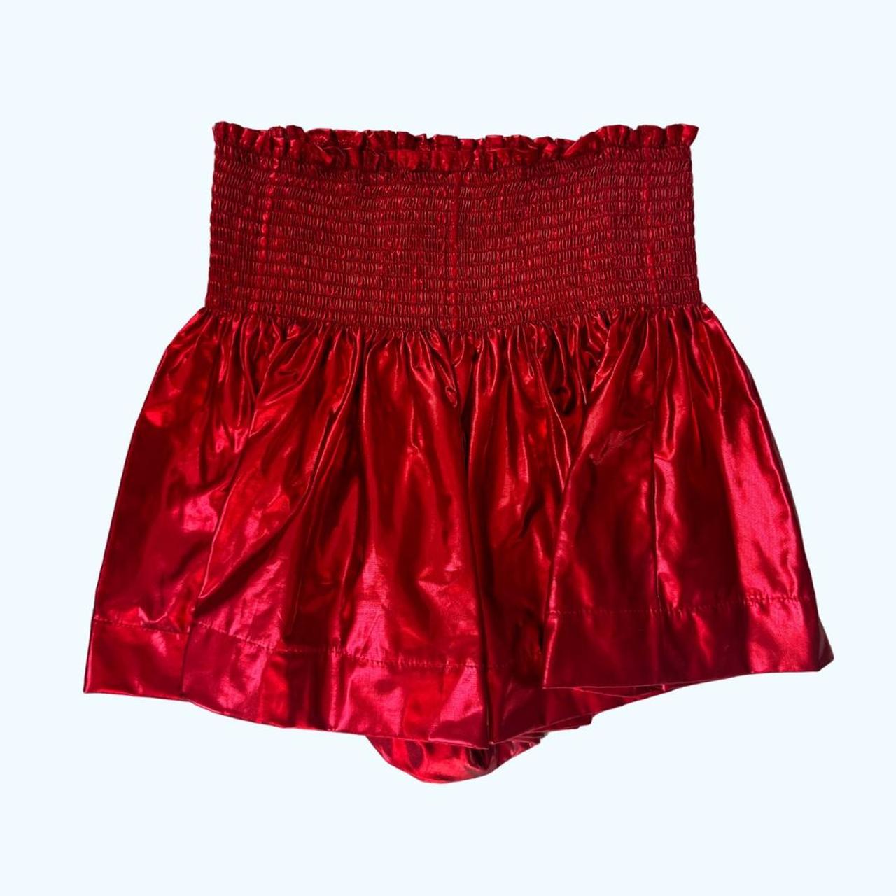 Queen of Sparkles metallic red shorts -... | Depop