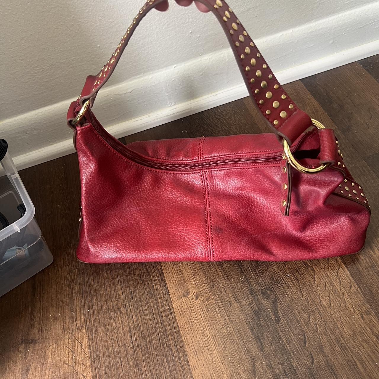 small red purse w gold details. disclaimer: there is... - Depop