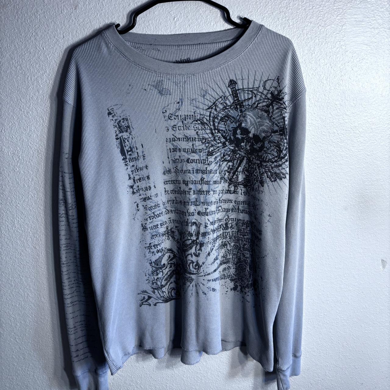 90s y2k machine thermal long sleeve - Depop