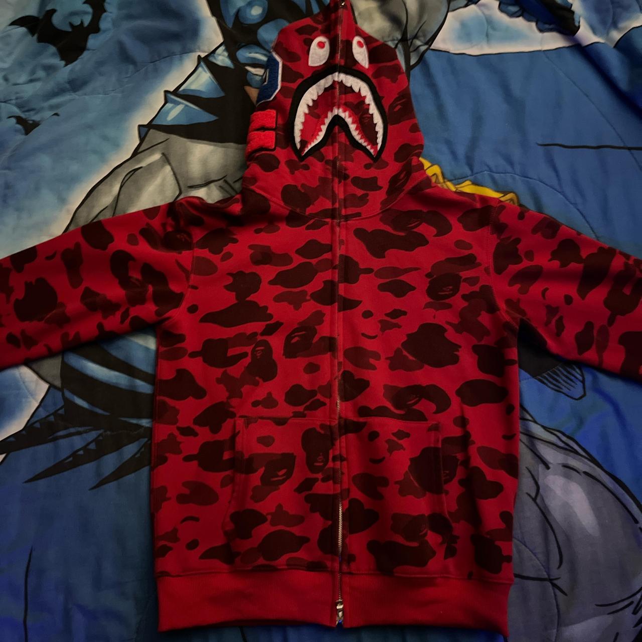 red bape hoodie - Depop
