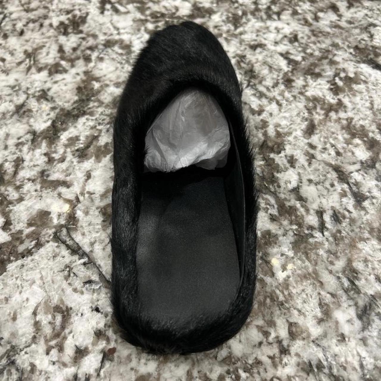 Black faux fur clogs #fauxfur - Depop