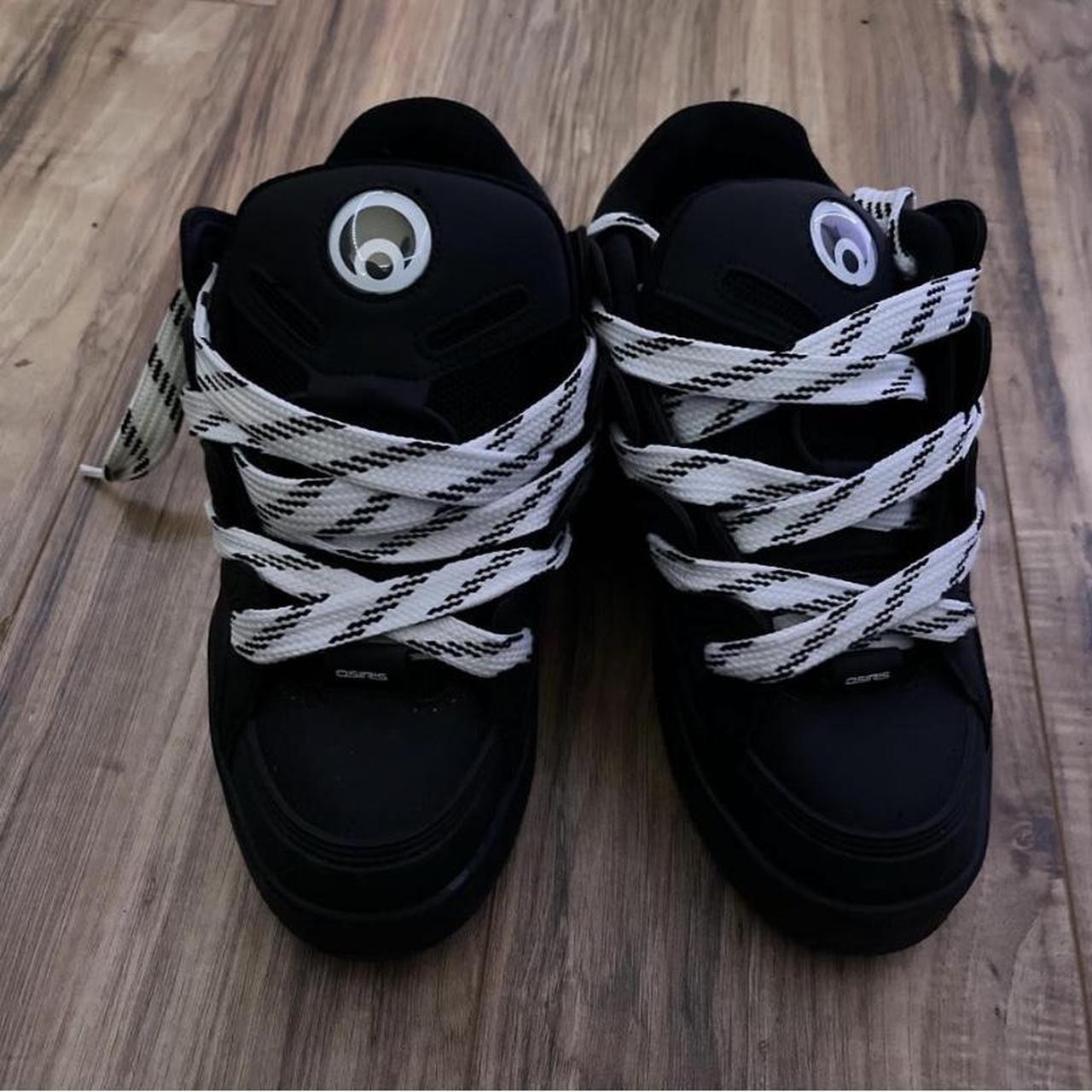 Black and white Osiris D3 skateboarding trainers... - Depop
