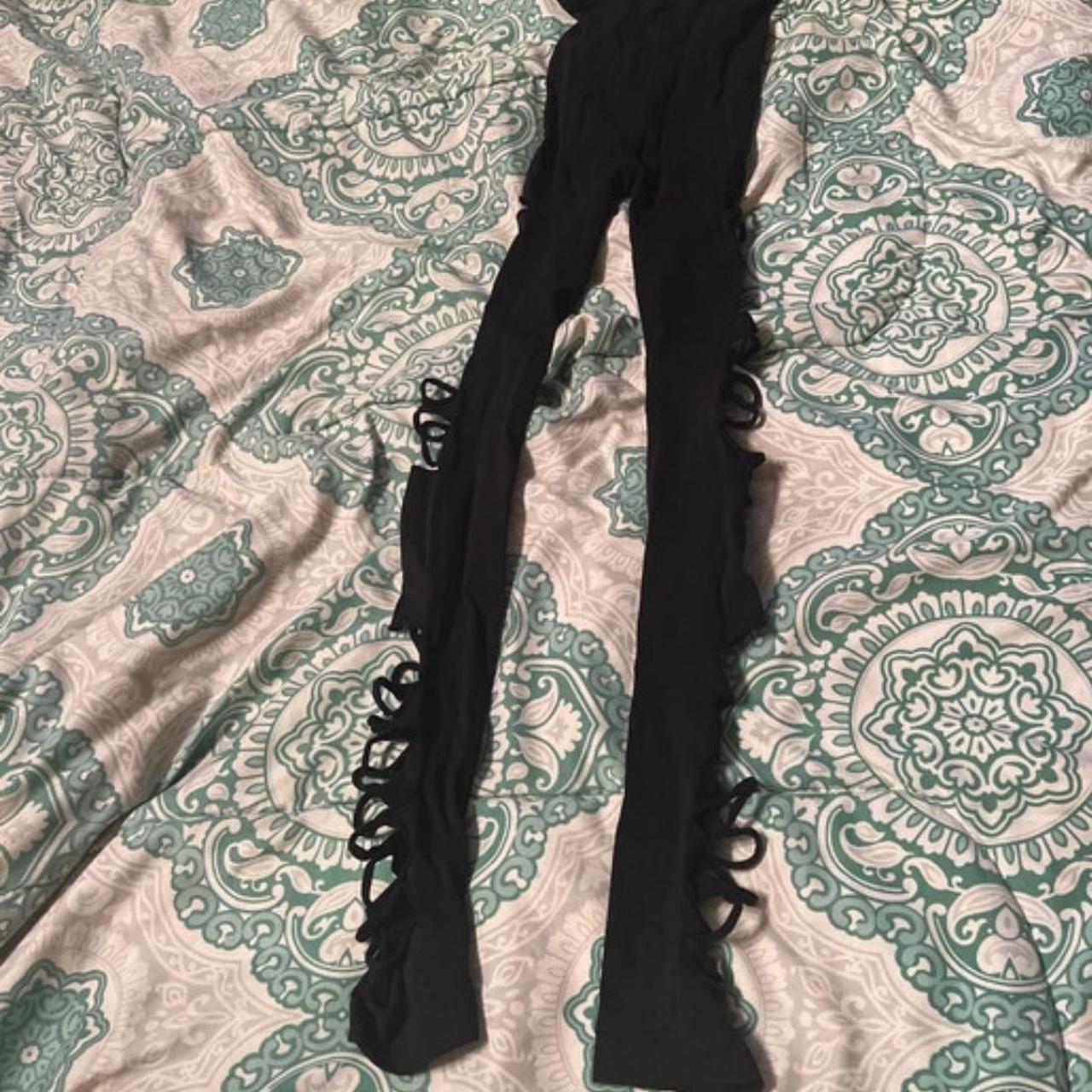 Sexy sliced side tights sz small. Never worn - Depop