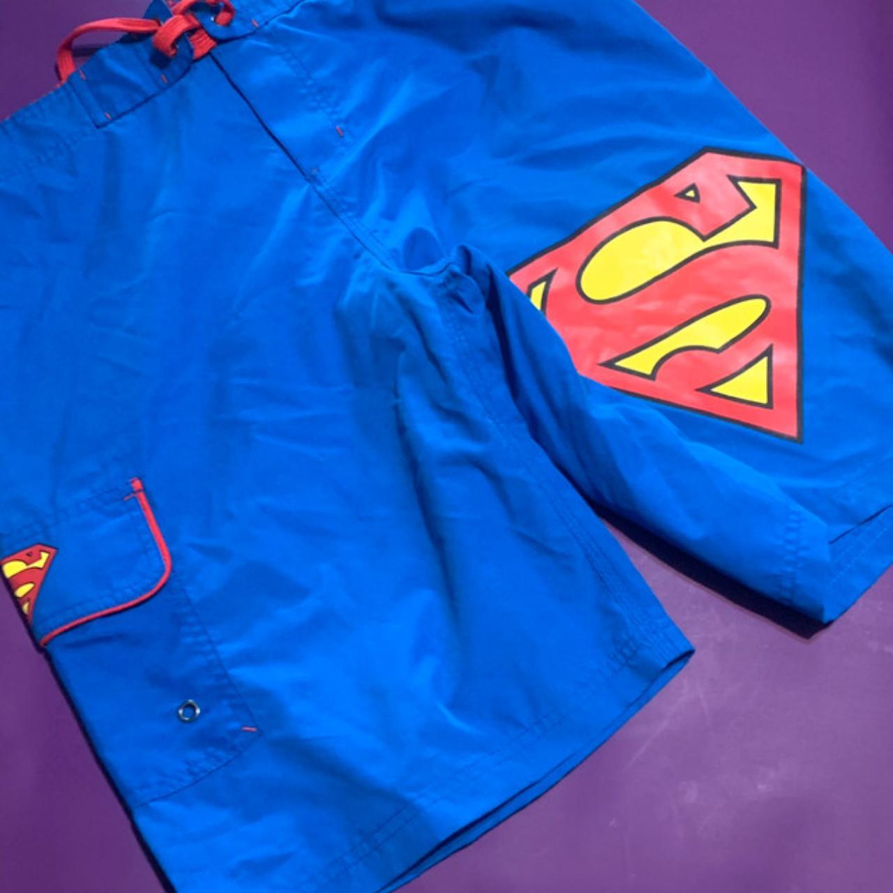 Superman swim trunks perman medium swim trunks. in... - Depop