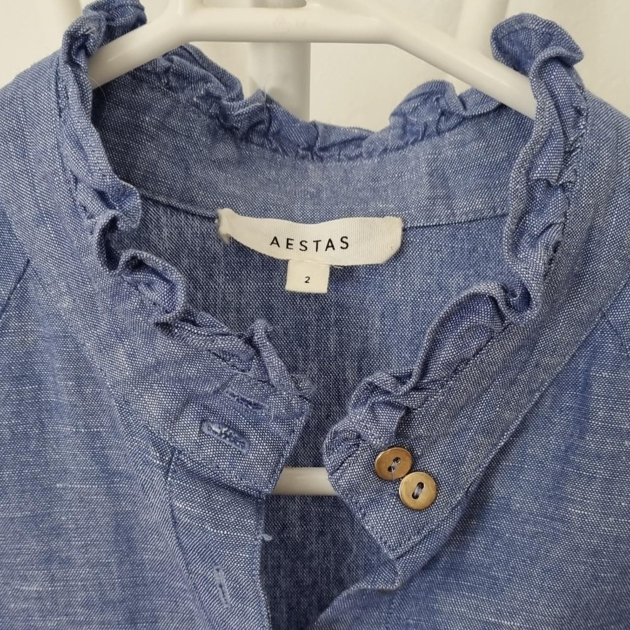 AESTAS women's blue shirt Size 2 - AU10 (See below... - Depop