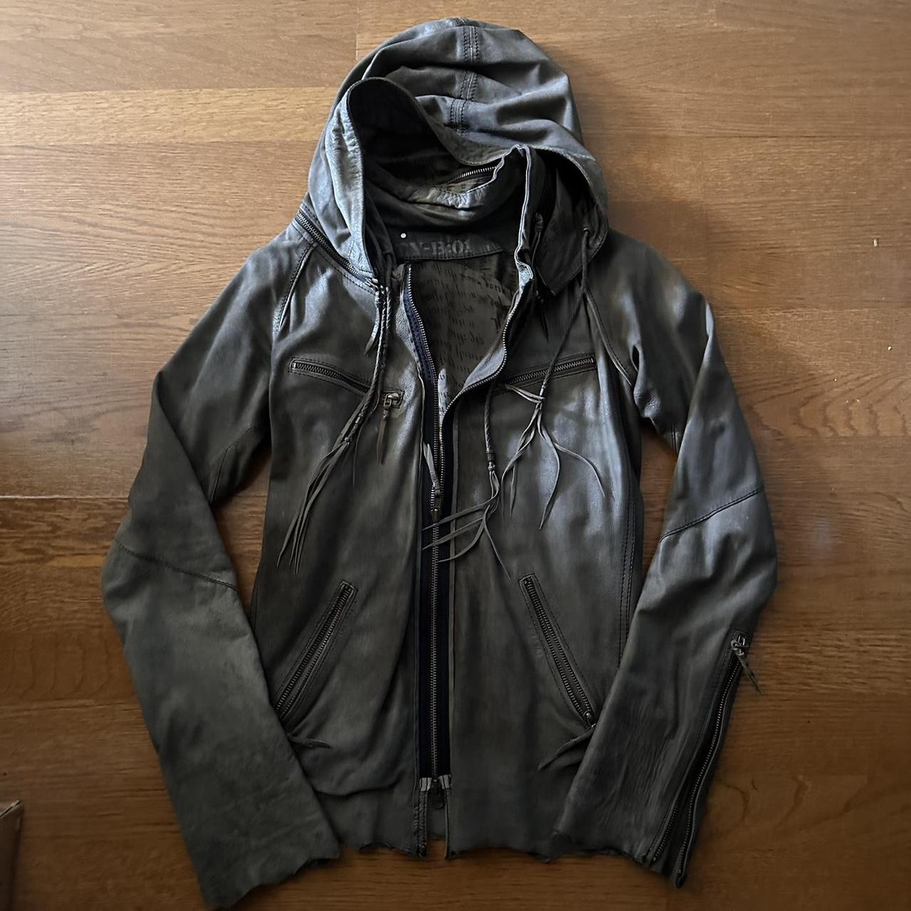 14th addiction leather jacket size slim medium dm... | Depop