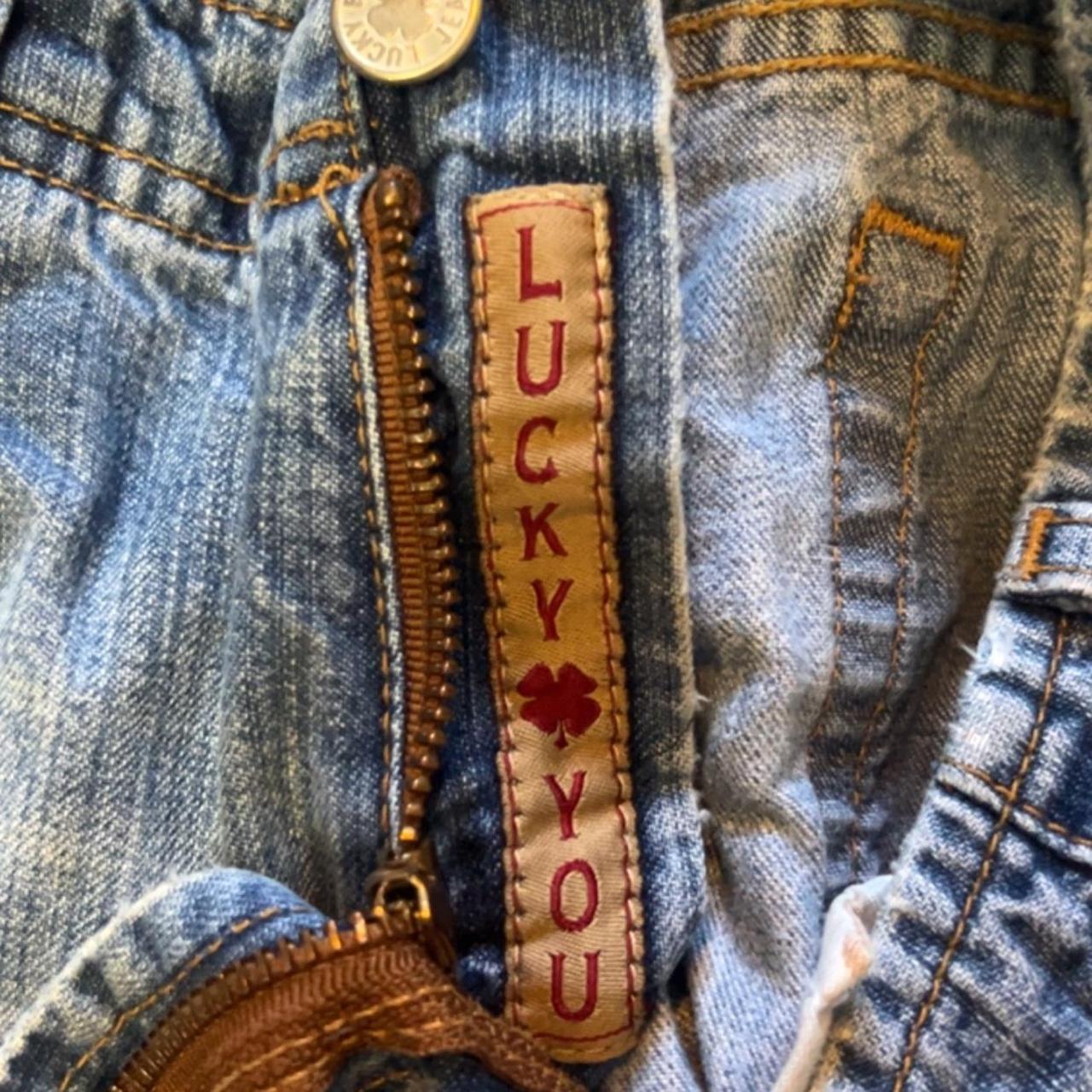 Lucky Brand low rise blue denim flare... | Depop