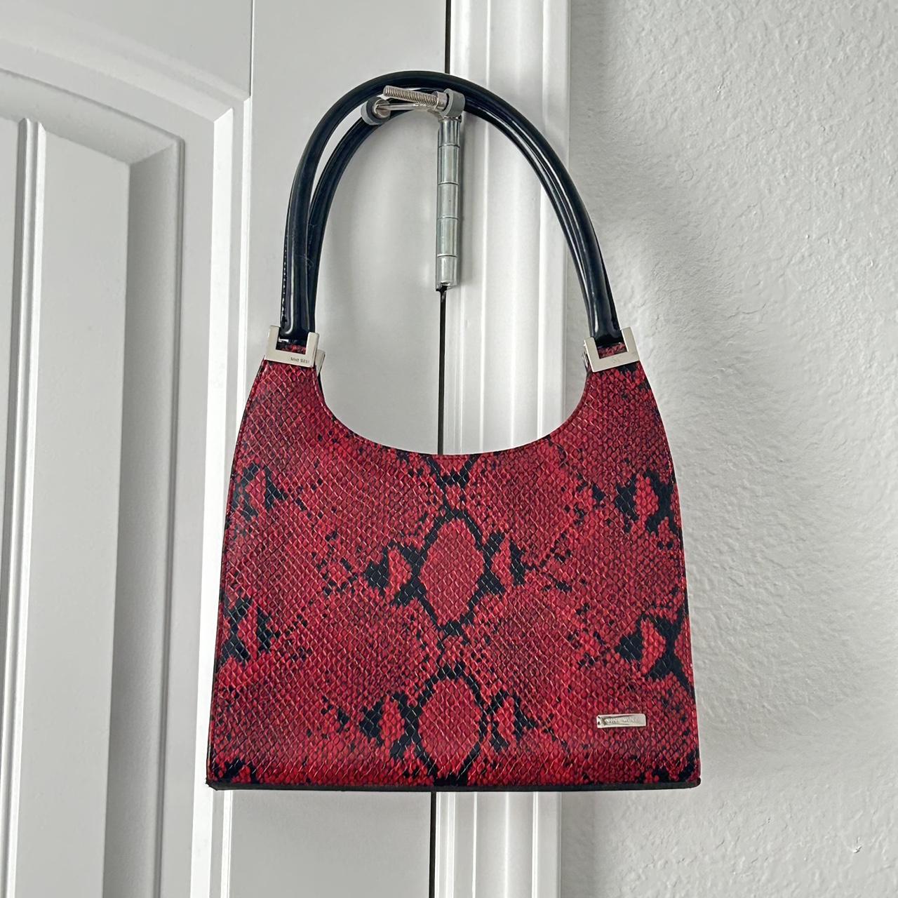 Vintage Nine West Red Snake Print Shoulder bag. In... - Depop