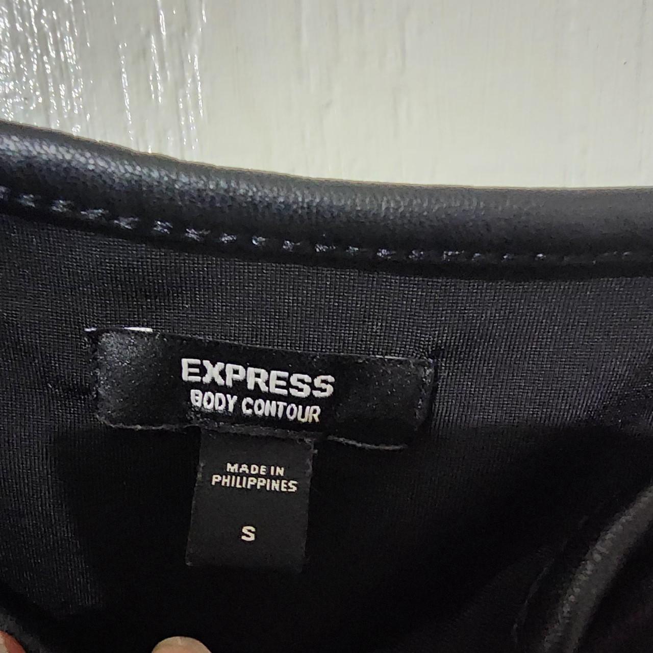 Express Body Contour Faux Leather Corset Cropped... - Depop