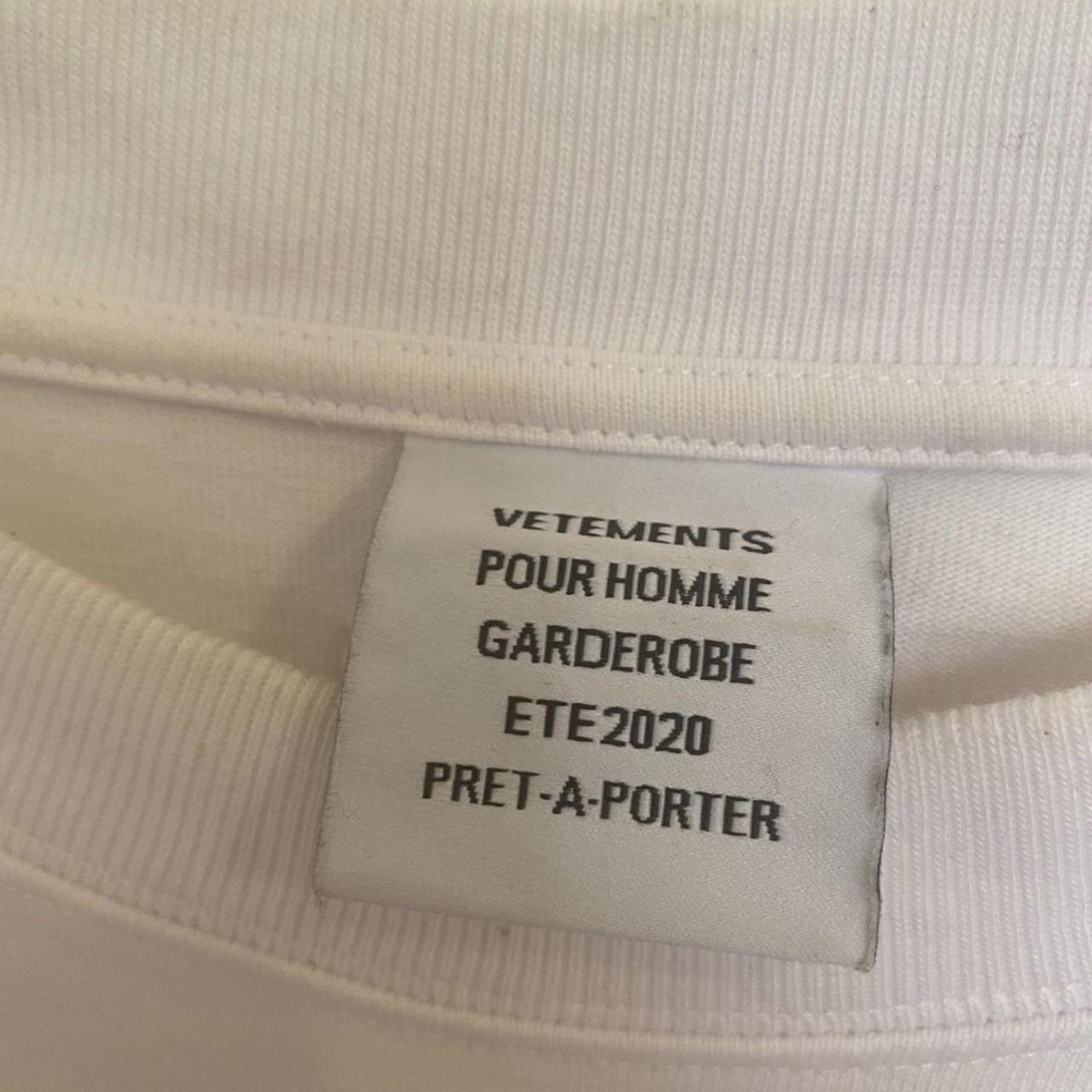 Vetements Ecstasy SS20 Oversized White Runway Tee - Depop