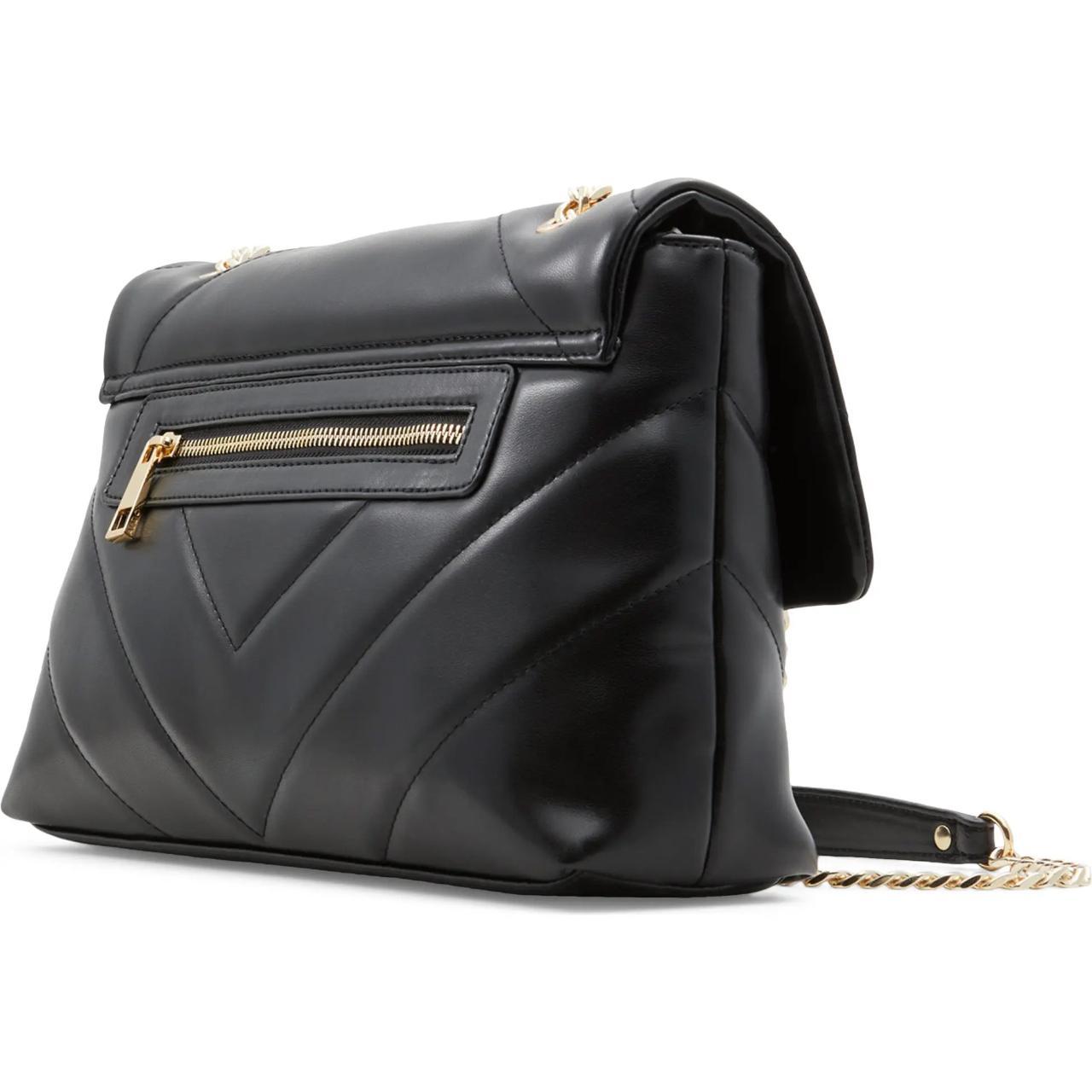 Large Black Quilted Crossbody Bag Faux... - Depop