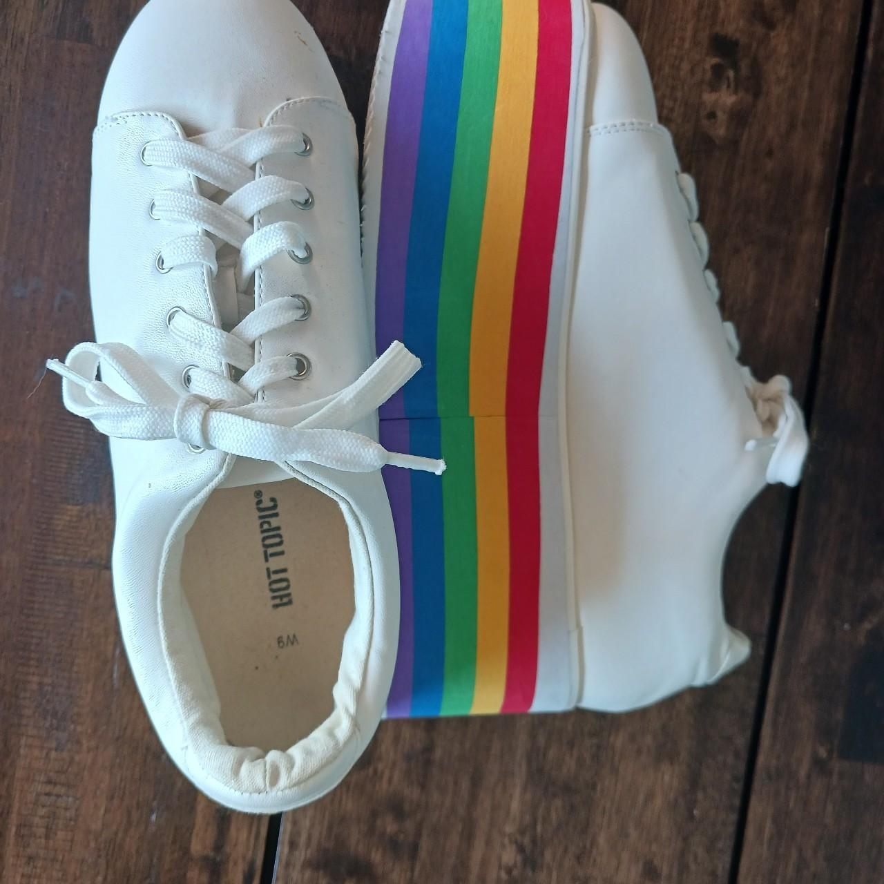 Hot Topic Rainbow Pride Lace Platforms| Feel free... - Depop