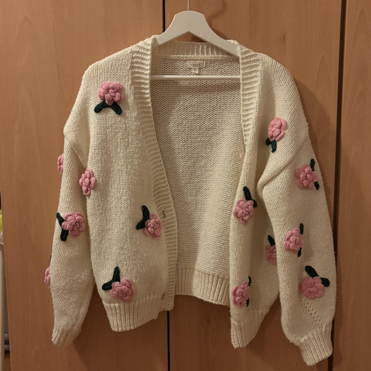 Cute cardigan with flowers from Debut size s/m worn... | Depop