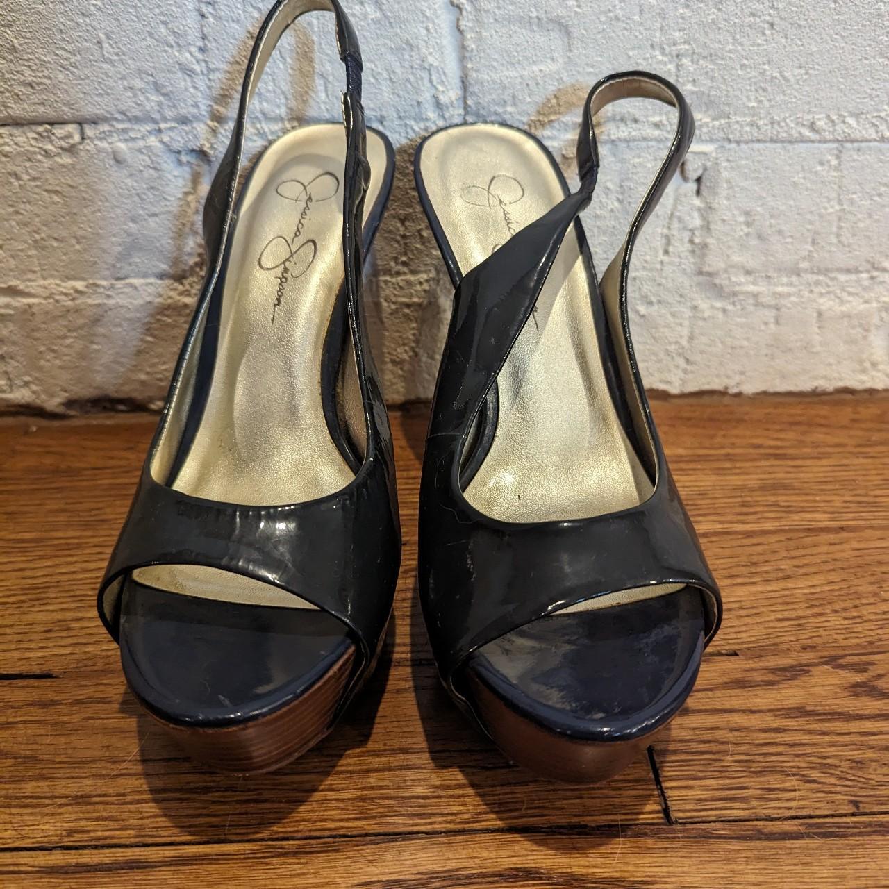 Jessica Simpson Astor. navy blue, platform, peep... - Depop