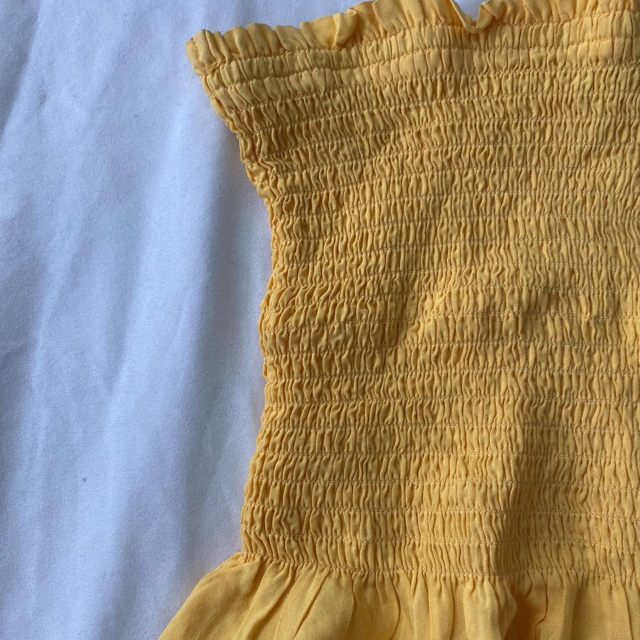 large yellow strapless crop top from forever 21... - Depop