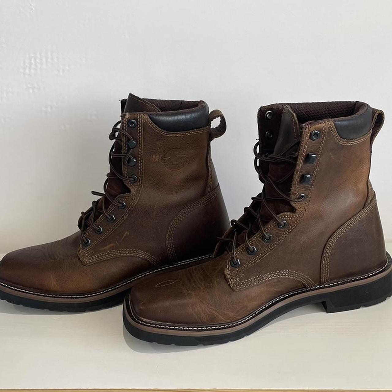Justin work boots worn once or twice Amazing... - Depop