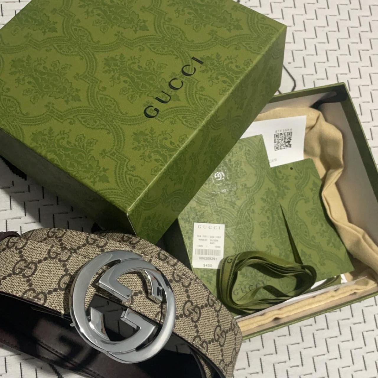 Gucci belt, only used once. Comes with receipt box,... - Depop