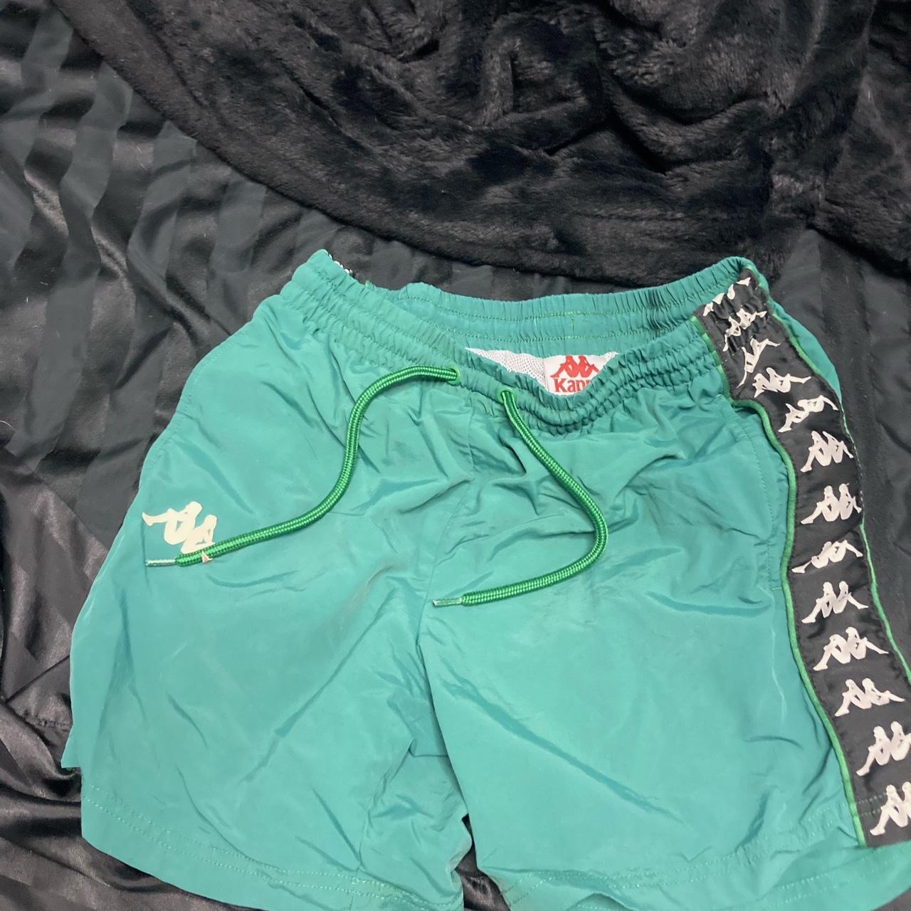 Green kappa men’s shorts short fit send offers - Depop