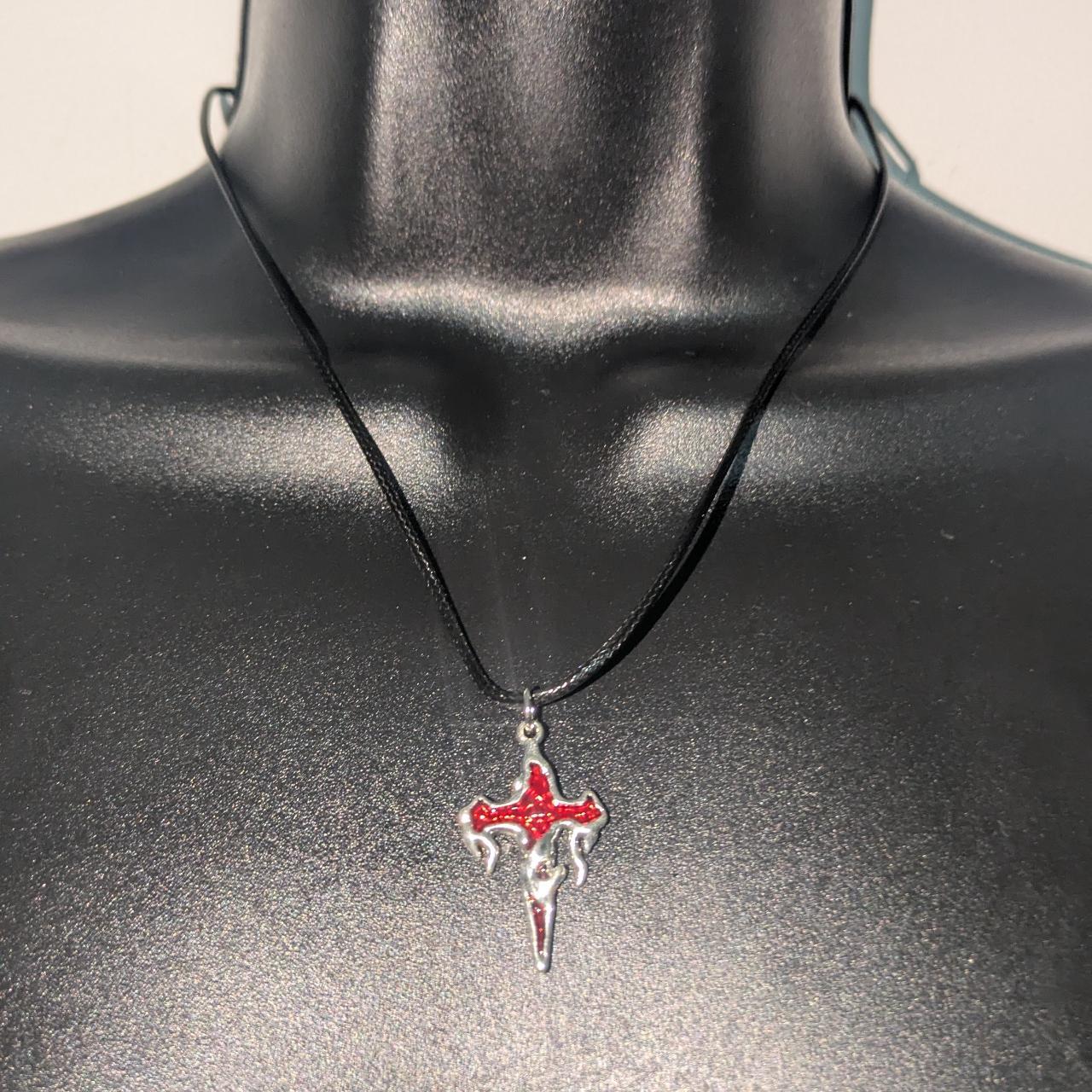 DM BEFORE PURCHASE Red melted sword necklace DM... | Depop