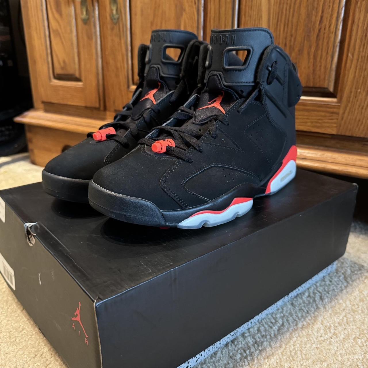 Retro 6 Black Infrared Jordans. Size 12. Gently worn... - Depop