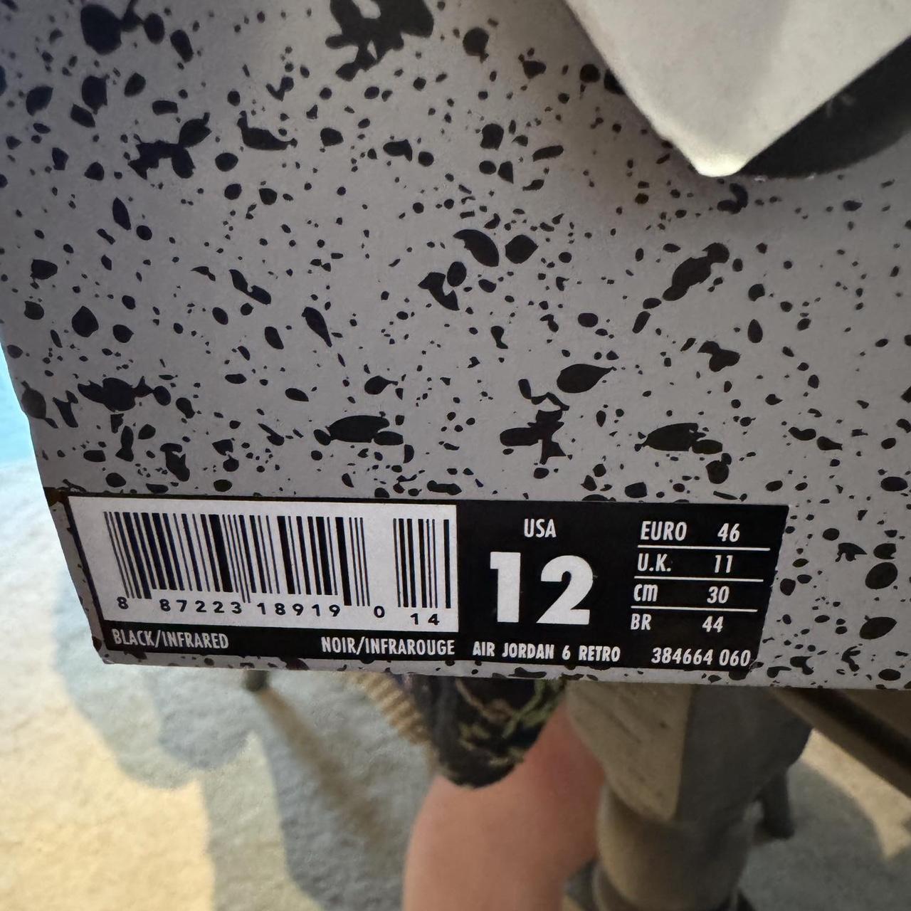 Retro 6 Black Infrared Jordans. Size 12. Gently worn... - Depop