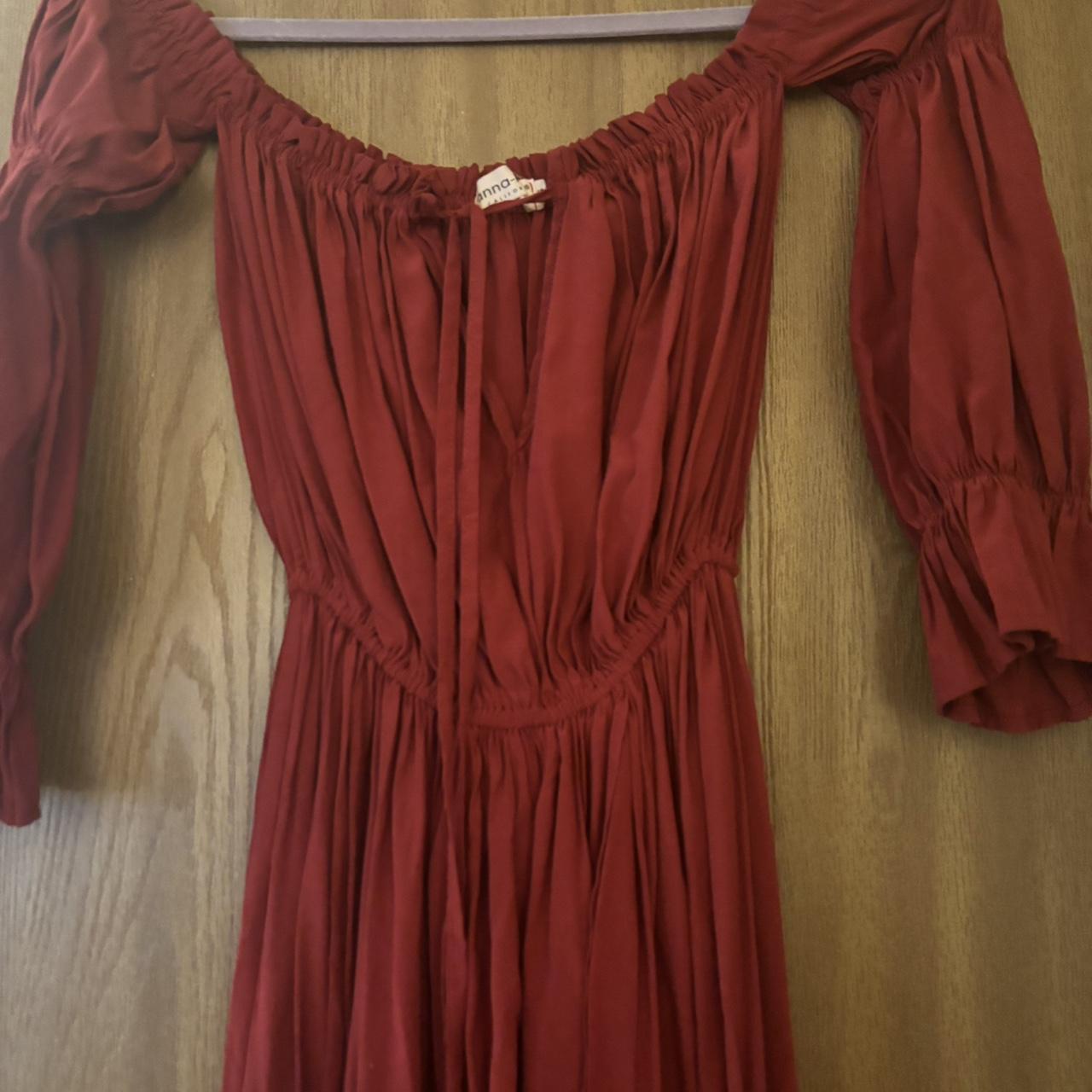 Long Rust Colored Renaissance Style Dress - Size Small - Depop