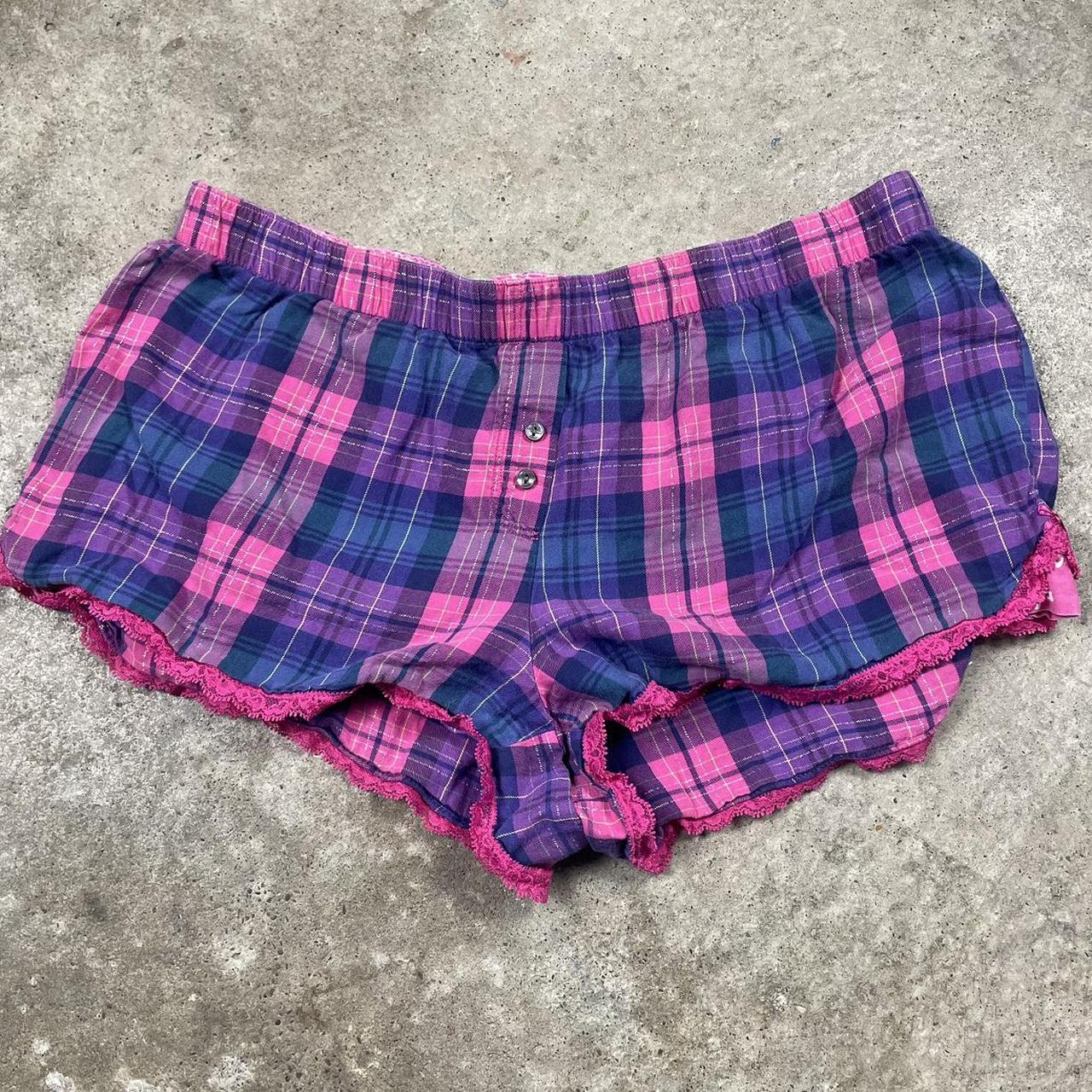 vintage victoria’s secret plaid pj shorts early... - Depop