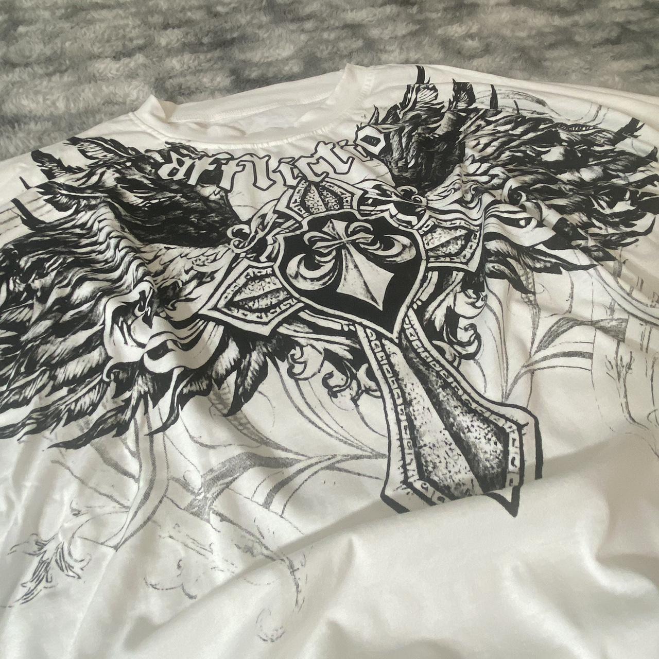 Insane thrifted affliction print shirt, size XL | Depop